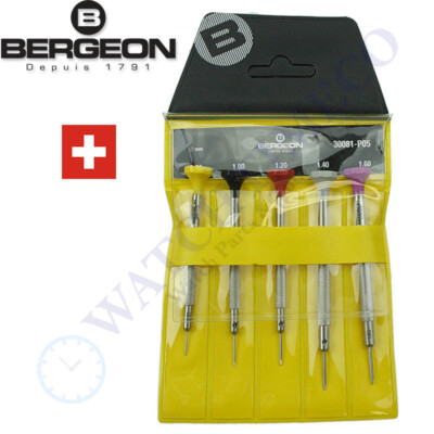 Bergeon 30081-P05 Set of 5 Watchmakers Ergonomic Screwdrivers - Swiss ...