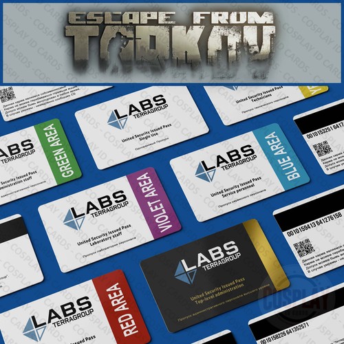 Escape from Tarkov Video Game | Novelty TerraGroup Lab Access Keycards ...