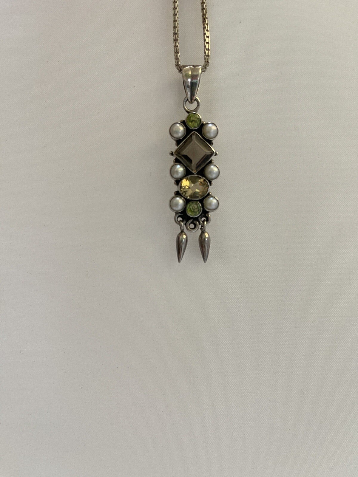 Vintage Nicky Butler 925 Sterling Silver Multi Stone with 18” Sterling ...