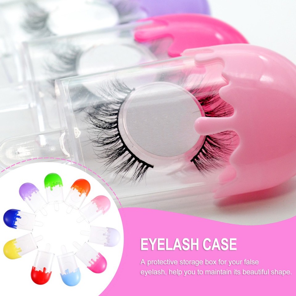 30 Pcs Ice Cream Shape Eyelash Storage Boxes Empty False Lashes ...