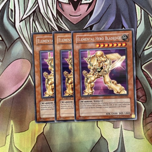 DP03-EN002 x3 Elemental Hero Bladedge Rare Excellent Condition Yugioh ...