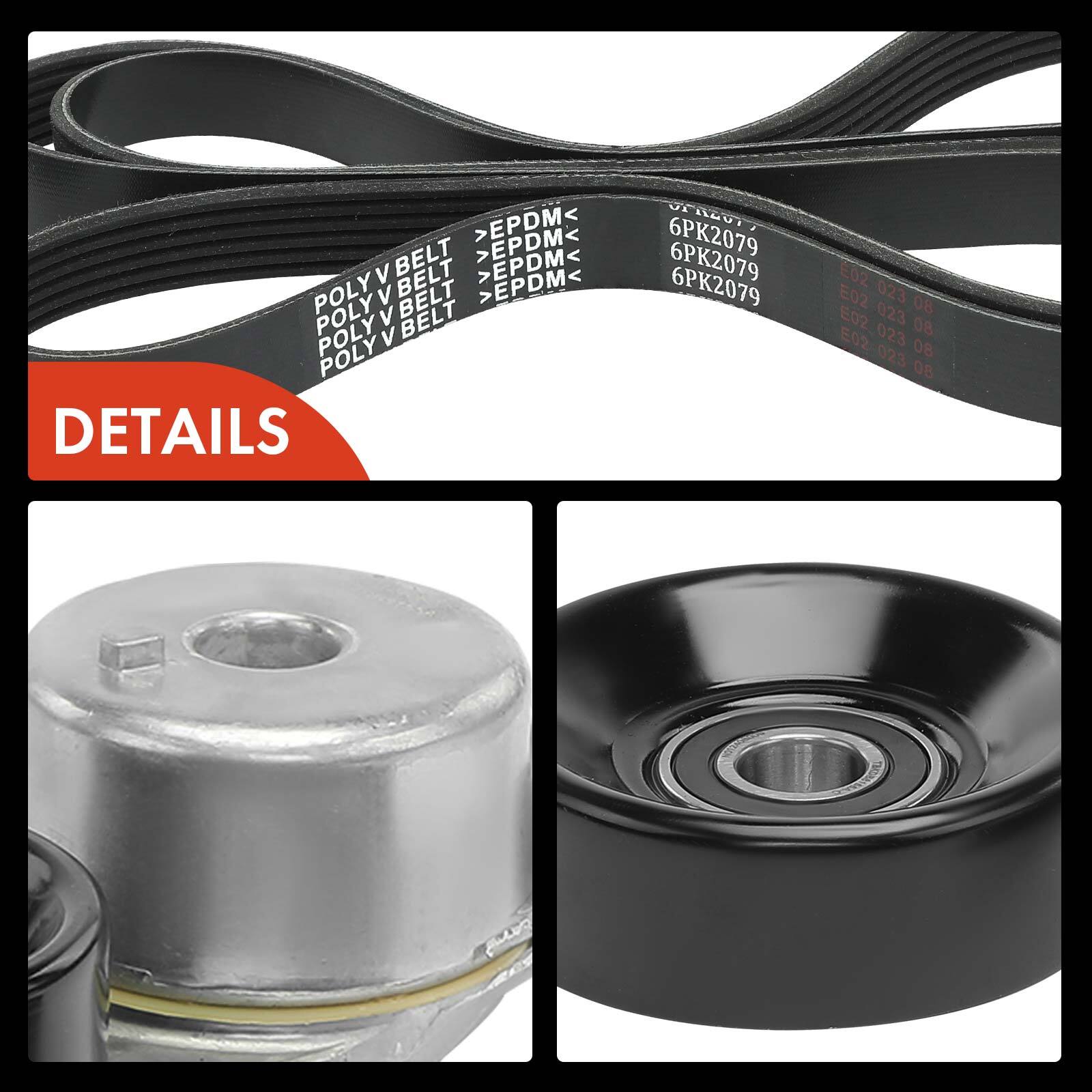 3Pcs Serpentine Belt Drive Component Kit for Ford Ranger 98-01 Mazda ...
