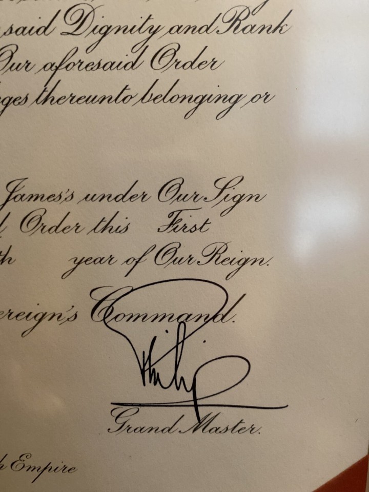 Rare Queen Elizabeth and Prince Phillip signed Order of the Garter ...