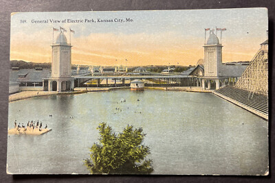 General View of Electric Park Kansas City Missouri printed Amusement ...