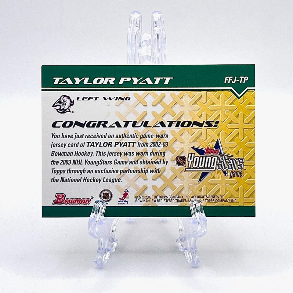 TAYLOR PYATT 2003 Bowman YoungStars #FFJ-TP FABRIC OF THE FUTURE (GAME ...
