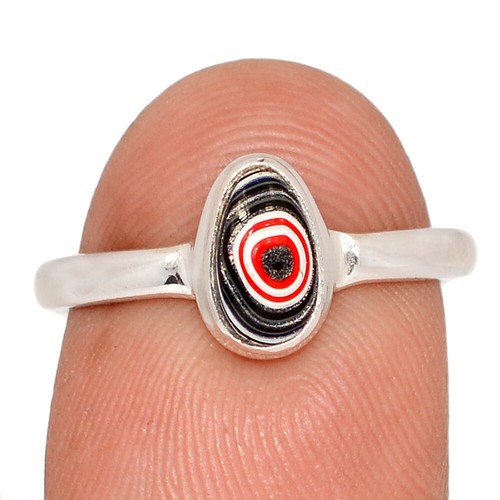 Natural Genuine Fordite From Ford Detroit 925 Silver Ring Jewelry s.7.5 ...