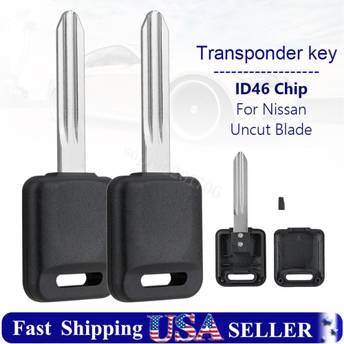 2Pcs Ignition Key Blanks for Nissan Titan and Frontier Transponder chip ...