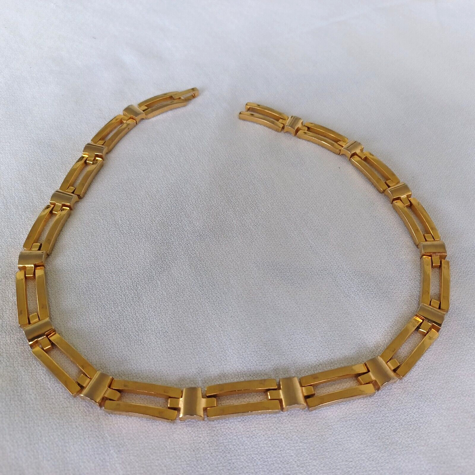 Vintage Double Gate Design Necklace Brilliant Gold To… - Gem
