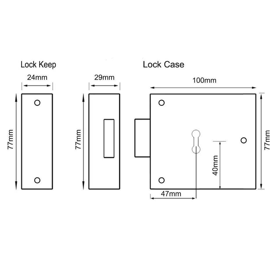 YALE RIM DEADLOCK for Garden and Internal Door Security- Black (YES-RD ...