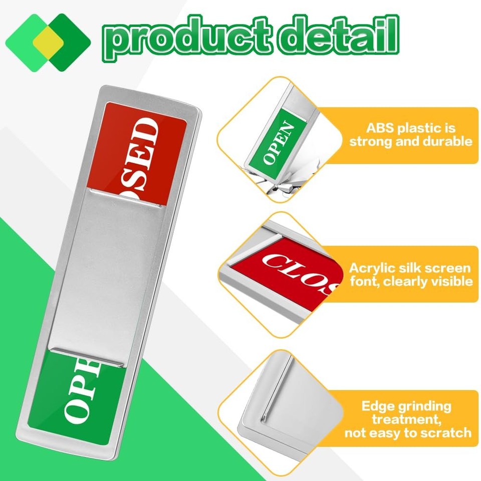 BUZIFU Open/Closed Sliding Sign Privacy Sign Sliding Door Sign Door ...