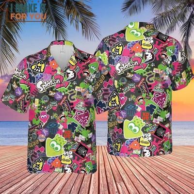 Splatoon Hawaiian Button Down Shirt Unisex Adults S-5xl 3D | eBay