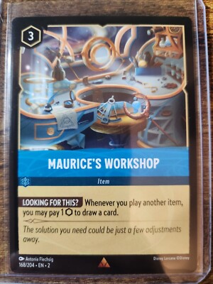 Disney Lorcana TCG Floodborn Maurice's Workshop Rare #168 | eBay