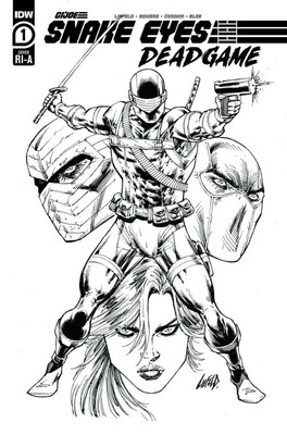 G.I. JOE SNAKE EYES: DEADGAME #1 NM 2020 COVER RI-A / ROB LIEFELD B&W ...