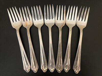 R.C.CO. Metro Plate silverplate salad forks - set of 7 | eBay