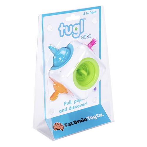 Fat Brain Toys Co 14cm Tugl Cube Pull Pop Discovery Silicone Sensory ...
