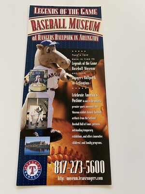 MLB Texas Rangers Baseball Museum Flyer | eBay