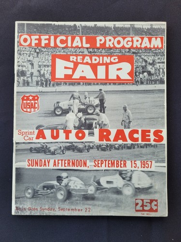 1957 Reading Fairgrounds USAC Sprint Car Program, Joe Barzda Wins | eBay