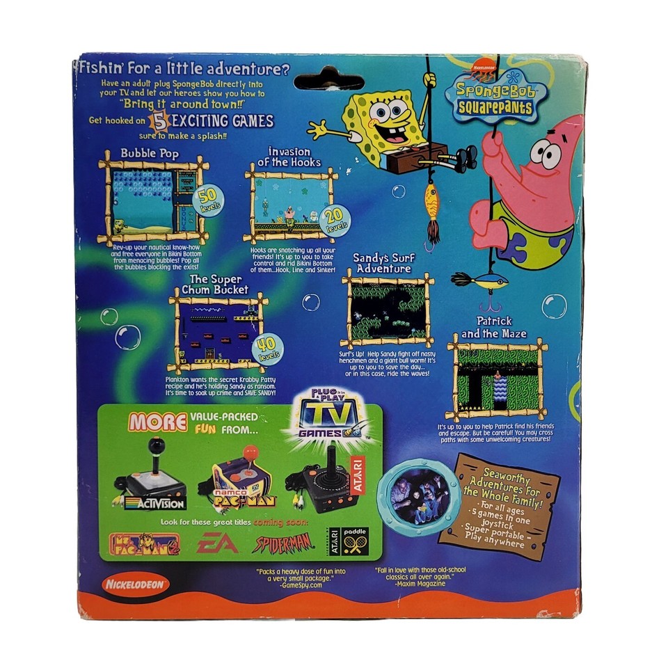 JAKKS Pacific SpongeBob SquarePants 5 in 1 Plug N' in & Play TV Game ...