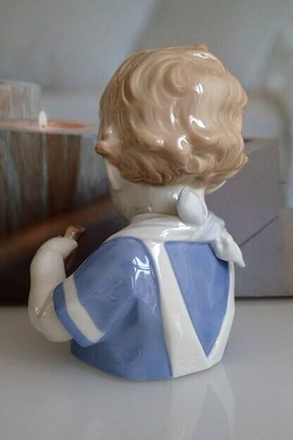 RS Wagner & Apel Porzellan Figur Kinder Büste Kopf Junge mit Apfel GDR ...