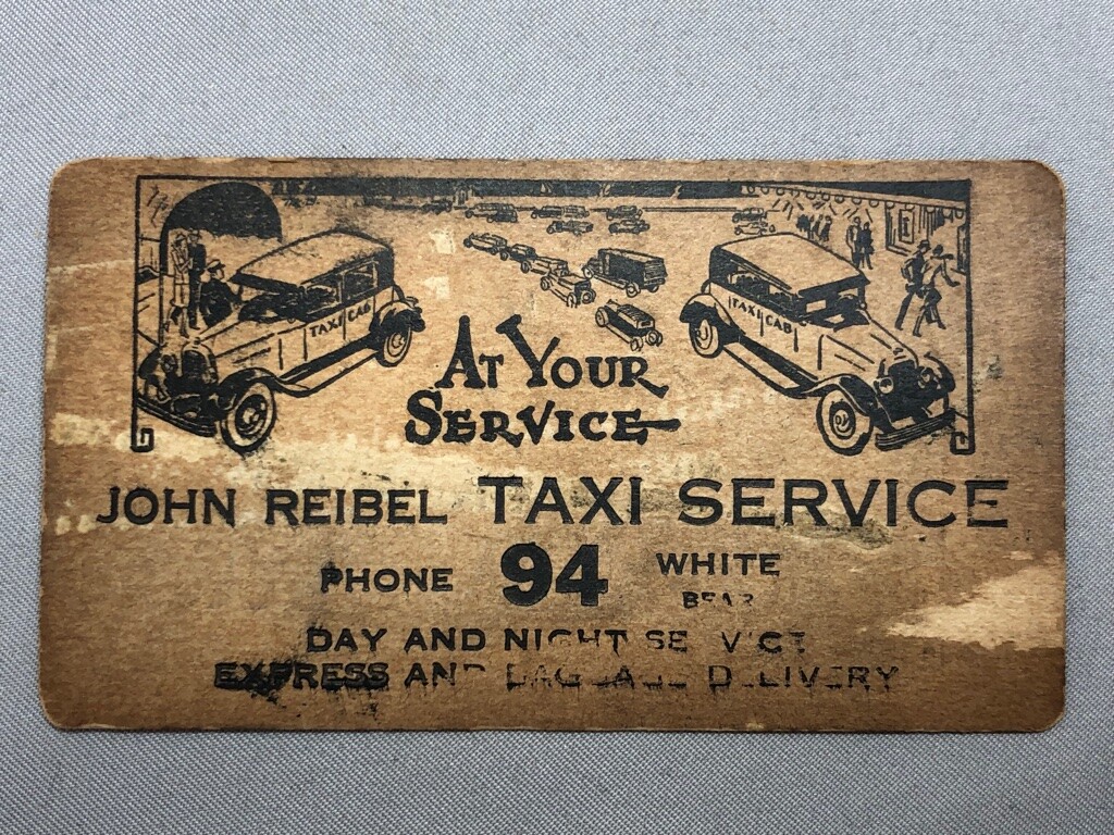 1920s TAXI Service WHITE BEAR Minnesota ADVERTISING CARD Antique AUTO ...