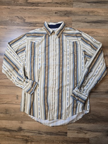 Vintage Roper Shirt Men's Large Western Aztec Cowboy Pearl Snap Button ...