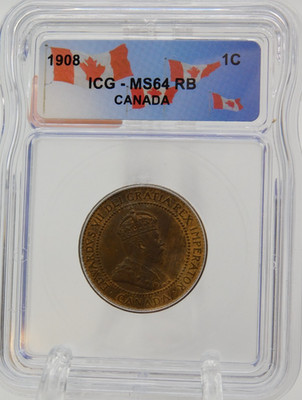 1908 CANADA ONE CENT ICG MS64 RB (BT1211) | eBay