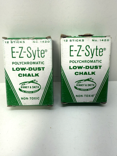 21 sticks of Vintage E-Z-Syte Polychromatic Dustless Chalk 1420 Binney ...