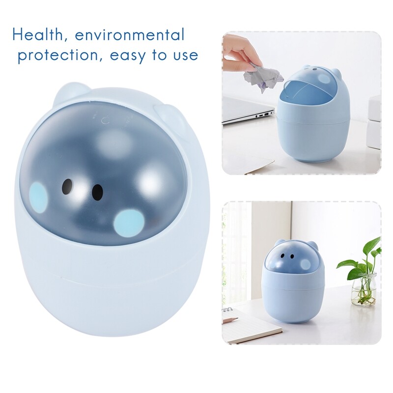 Waste Bin Desktop Garbage Basket Cleaning Barrel Small Desk Organi O8S5 ...