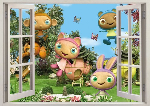 Waybuloo CBeebies 3D Effect Window Wall Sticker Poster Vinyl Bedroom ...