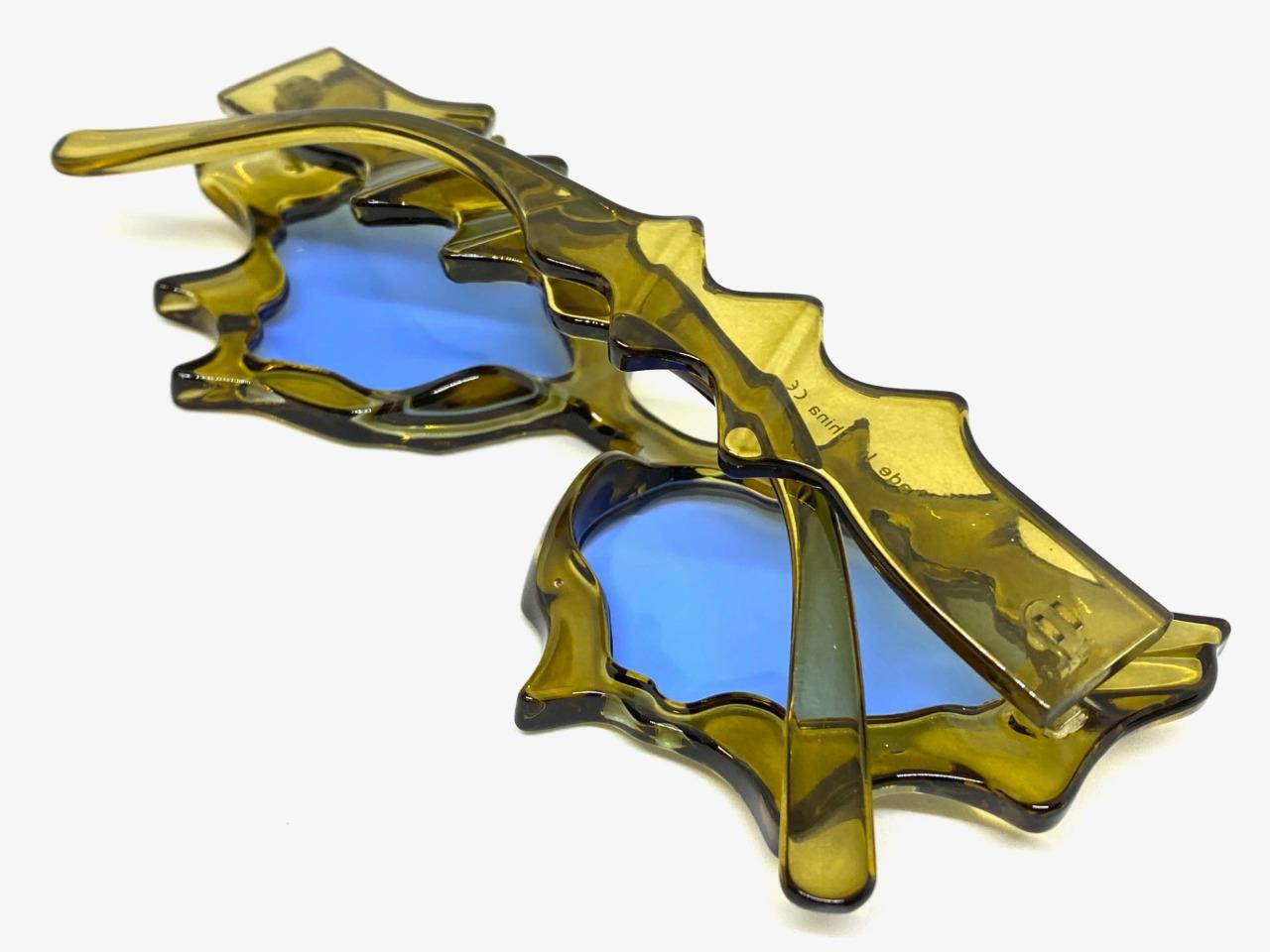 Crazy Insane Party Raver Club Costume SUN GLASSES Funky Unusual Frame ...