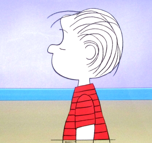 LINUS PEANUTS Charles Schulz ORIGINAL PRODUCTION drawing CEL snoopy ...