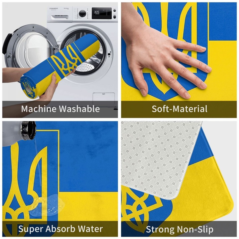 Ukraine Ukrainian Bedroom Mat Trident Tryzub Doormat Kitchen Carpet ...