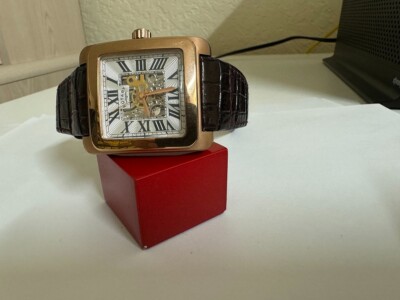 Men's Rotary automatic square half skeleton watch | eBay