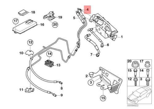 BMW E65 E66 DYNAMIC DRIVE VALVE BLOCK PRESSURE LINE 6753029 37136753029 ...