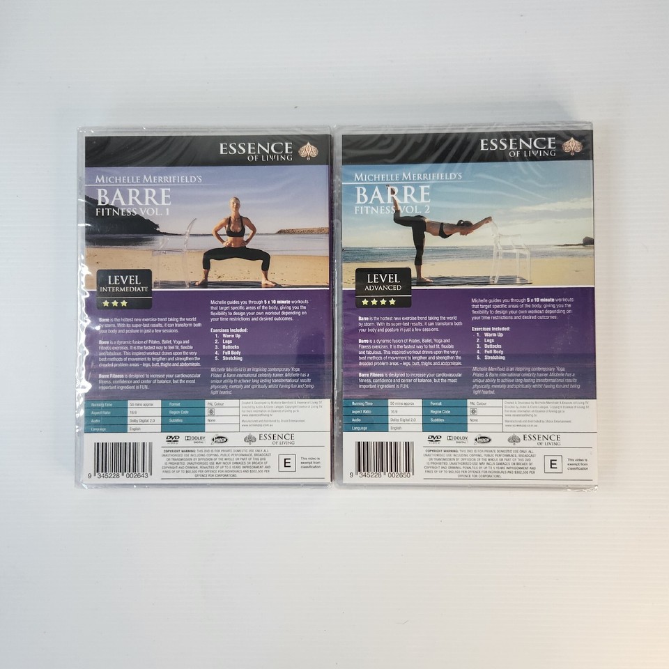Michelle Merrifield's Barre Fitness Vol 1 & 2 DVD Region Free PAL New ...