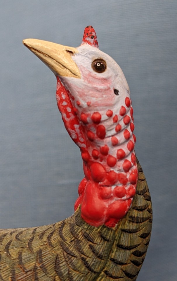 Manfred Scheel Hand Carved Turkey & Blue Jay on Wooden Base | eBay