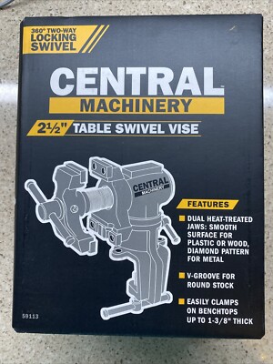 NEW Central Machinery 2-1/2" Table Swivel Vise 360* Two Way Locking ...