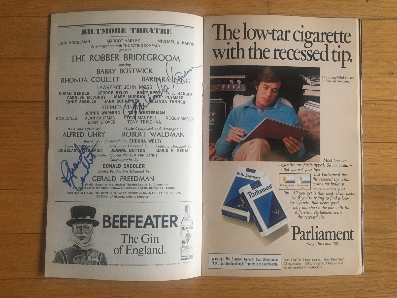 Rhonda Coullet 'Bridgegroom' 70s Autographed Signed Biltmore Theatre ...