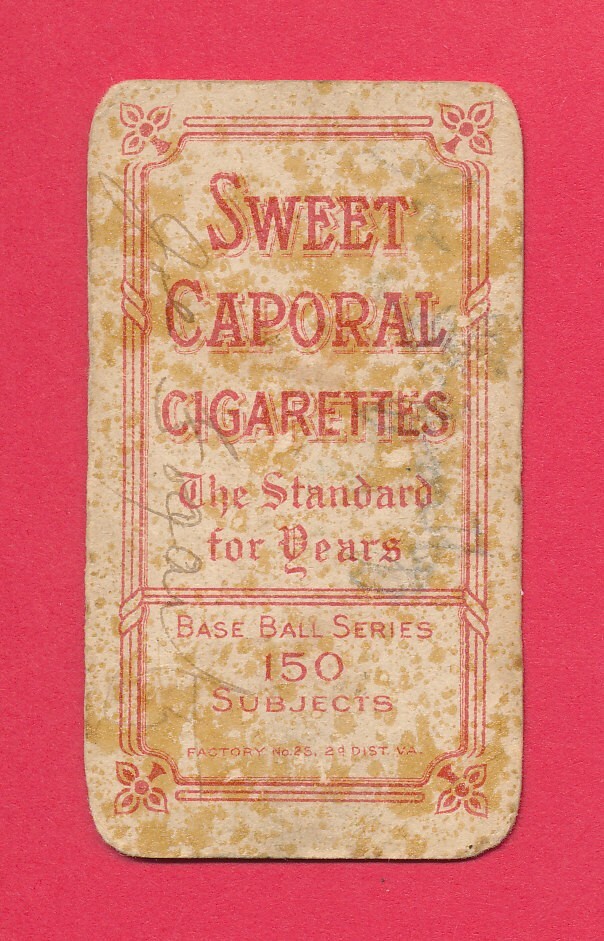 T206 JOHNNY BATES 1909 SWEET CAPORAL TOBACCO PREWAR ALBUM RESCUE LOW ...