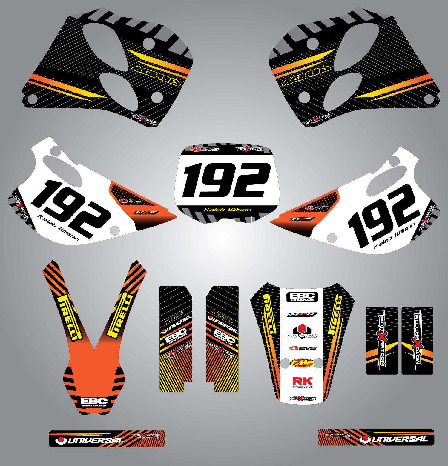 Custom graphics for KTM 2 stroke 1993-1997 FACTORY STYLE full sticker ...