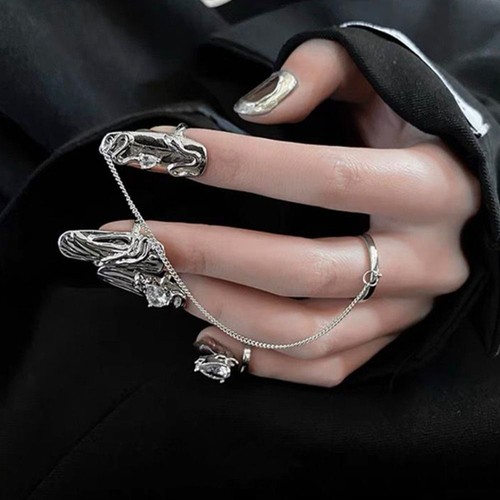 Statement Simple Design Party Finger Nail Rings Nail Cover Nail Ring ...