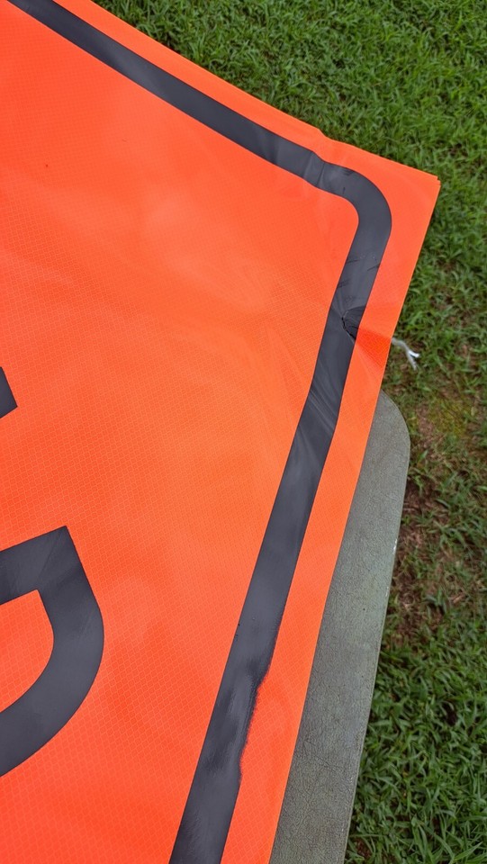 48" x 48" Solid Sign “LEFT LANE CLOSED 500 FT” ROAD SIGN DECAL | eBay