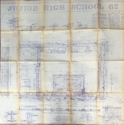 ORIGINAL BLUEPRINT DITMAS JUNIOR HIGH SCHOOL, JHS 62, KENSINGTON ...