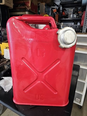 Vintage US USMC 1986 Red Metal Jerry Can DOT 5L Military, Jeep 20-5-86 ...