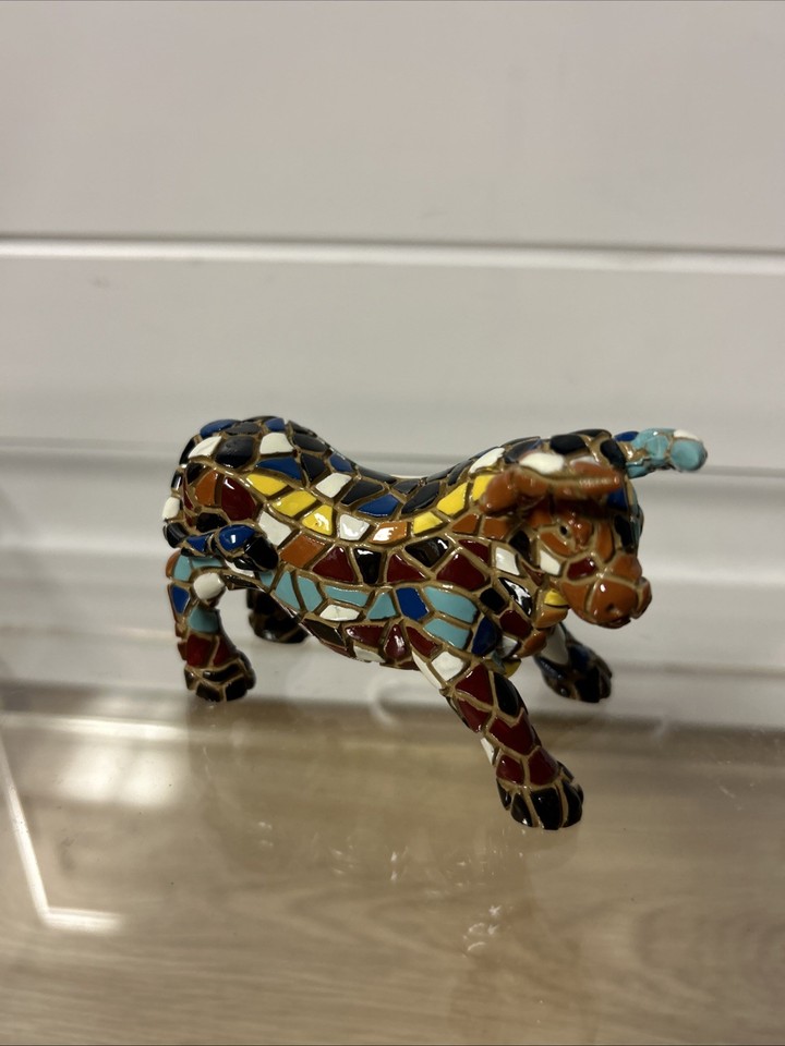 Spain Spanish Toro Barcino Mosaic Bull Figurine Multicolor VTG ...