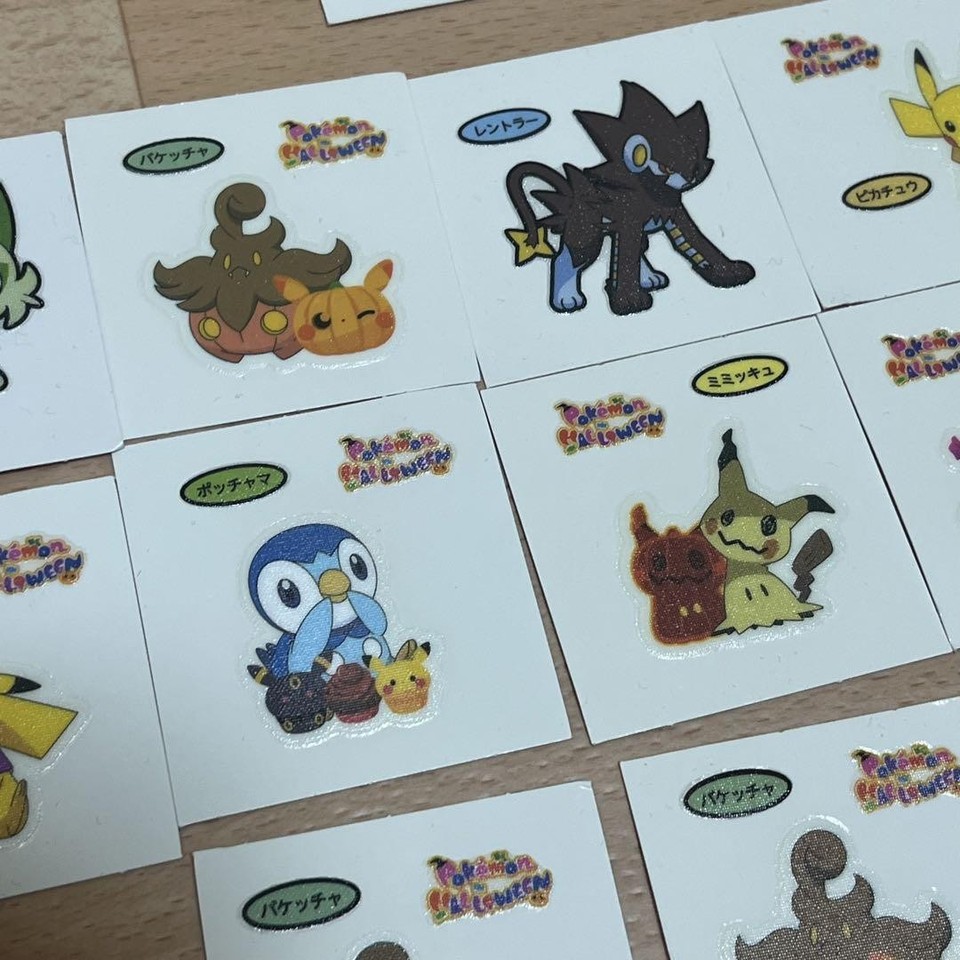 Pokemon Korean Sticker Set Pikachu Piplup Eevee Velu Plush Bread Promo ...