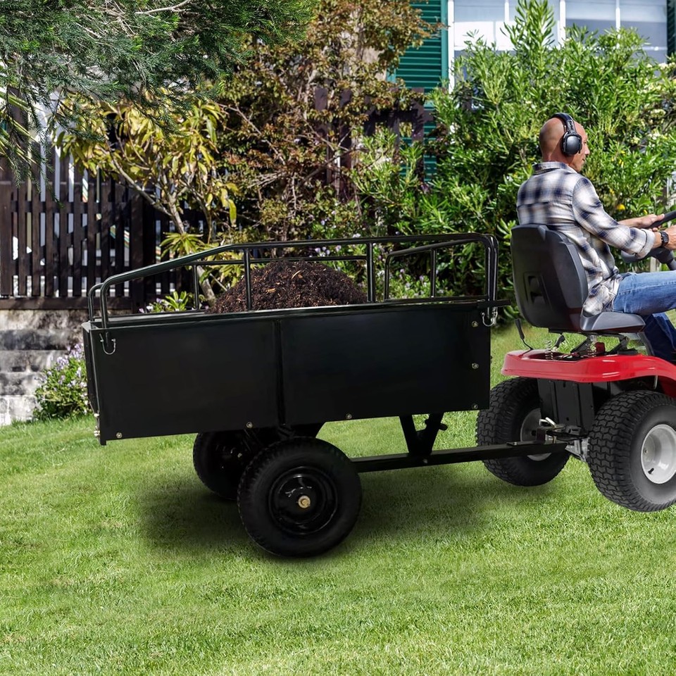 750lb Heavy Duty Dump Cart Garden Utility Trailer for ATV UTV Lawn ...