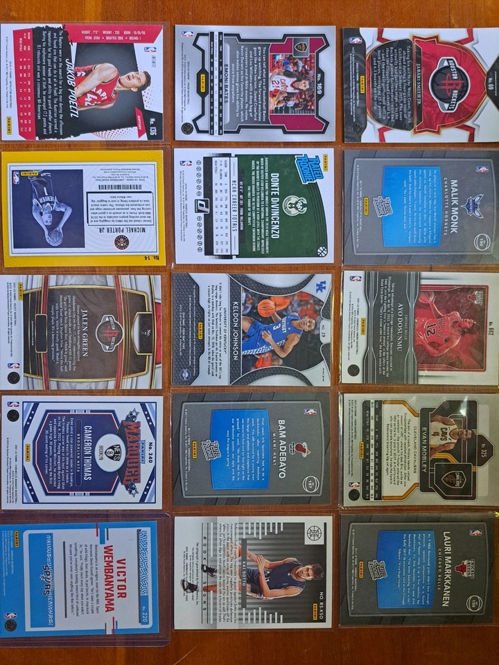 30 NBA Rookie Card Lot- WEMBY, Cade, Lauri, Auto, Prizms, Parallels ...