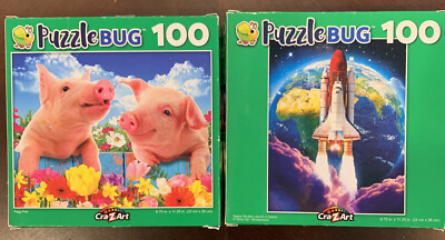 2 Puzzlebug 100 Piece Puzzle Space Shuttle Launch Piggy Pals | eBay