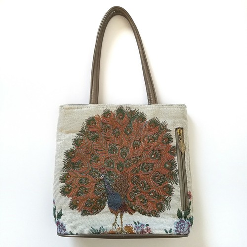 Vtg Tapestry Peacock Handbag Shoulder Bag Purse Boho Sparkle | eBay